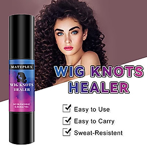 MATEPLEX Wig Lace Dyeing Concealer Stick with brush, Double-head Wig Knots Healer,concealer for Lace wigs & Frontal Part & Hairline, Light Brown-01