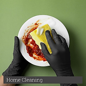 JUSSSTUFF Black Disposable Vinyl Gloves Small, 100 Pack - Powder Free Latex Free Rubber Gloves - Medical, Cooking, and Kitchen Gloves