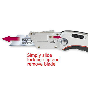 IVY Classic 11146 Hinge-Loc Folding Utility Knife with Blade Storage, 1/Card