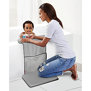 Skip Hop Baby Bath All-in-One Elbow Saver and Kneeler, Moby, Grey