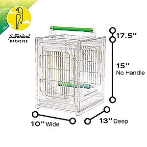 CaitecPerch & Go Polycarbonate Bird Carrier, Clear View Travel Cage