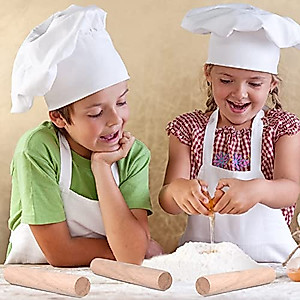 Small Wooden Rolling Pin, Dumpling Dough Roller Wooden Mini Rolling Pins Kitchen Utensil Tool for Fondant, Pasta, Bread, Pastry, Cookies, Pizza, Pie, Cylinder Style, 6.3 Inch (3 Pieces)