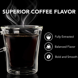 VINCI RDT Elite Spinning Sprayhead Coffee Maker | 12-Cup Programmable Coffee Brewer with Bloom Feature and Rotary Dispersion Technology | Black and Stainless Steel | Auto Shut-Off