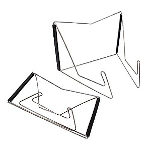 Textbook Stands,2PC Fold-n-Stow Metal Bookstand,Music Book Easel Display Holder,Adjustable Reading Stand,Small Book Rest for Kitchen Counertops,Bookrest for Hardcover Ipad,Cookbook,Recipe (2)