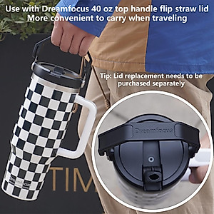 Dreamfocus 40 oz Purple Tumbler with Handle Straw and Lid Insulated Stainless Steel Water Bottle Cup Travel Coffee Mug