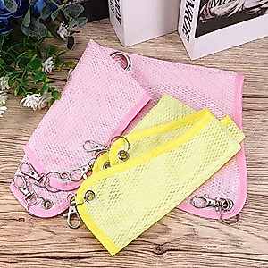 POPETPOP 2Pack Mesh Hamster Hammock for Cage-Gerbil Swing Hanging Chinchillas Bed Guinea Pig Nest Squirrel House for Rat Small Animal Hammock Random Color Size M