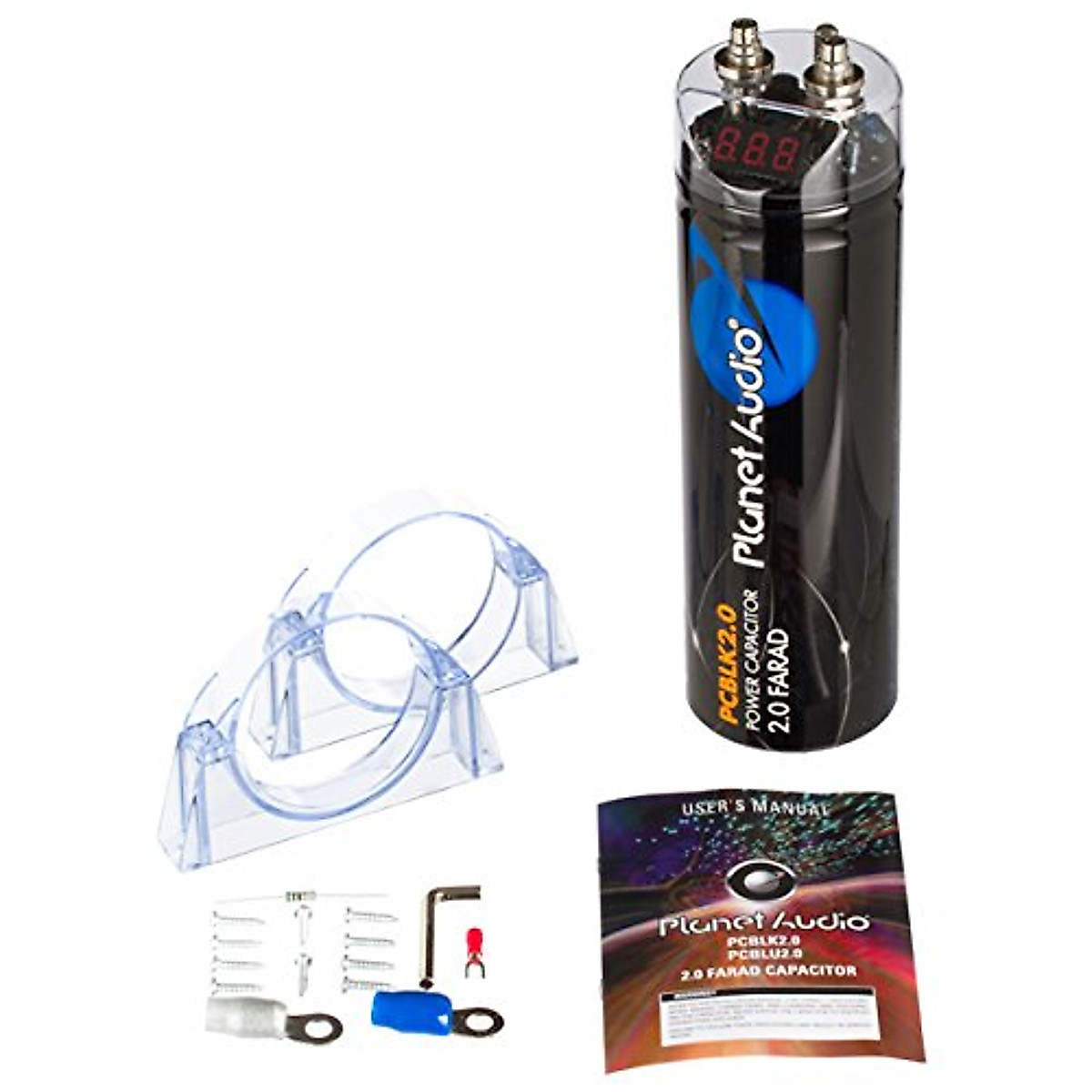 Planet Audio PCBLK2.0 – 2 Farad Car Capacitor For Energy Storage To Enhance Bass Demand From Audio System