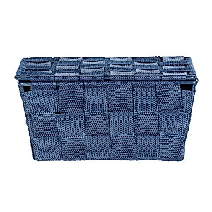 WENKO Adria 23786100 Storage Basket with Lid 19 x 10 x 14 cm Dark Blue