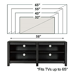 Zinus Camden TV Stand for TVs up to 65” / Contemporary Entertainment Center with Open Shelving/TV Stand with Storage/Living Room or Bedroom Furniture, Espresso