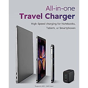 imuto 65W USB C Charger,Laptop Charger GaN PPS Fast Dual-Port USB C Adapter Compatible with MacBook Pro Air, iPad Pro, Steam Deck,Chromebook, GalaxyBook,Pixelbook, Surface and 65W/60W/45W/30W Devices