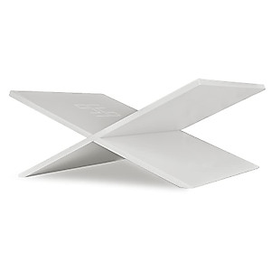 Honygebia White Acrylic Book Stands - Cross Frame Acrylic Book Holder, Open Bookstand for Display and Reading, Suitable for Art, Bible, Cookbook, Easel, Magazine, Textbooks 12.5" x 9.5" x 5.5"