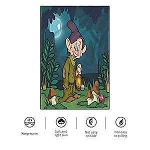 Dopey Lantern- Ultra Soft Throw Blanket Flannel Fleece All Season Light Weight Living Room Bedroom Warm Blanket 80×60inch L M