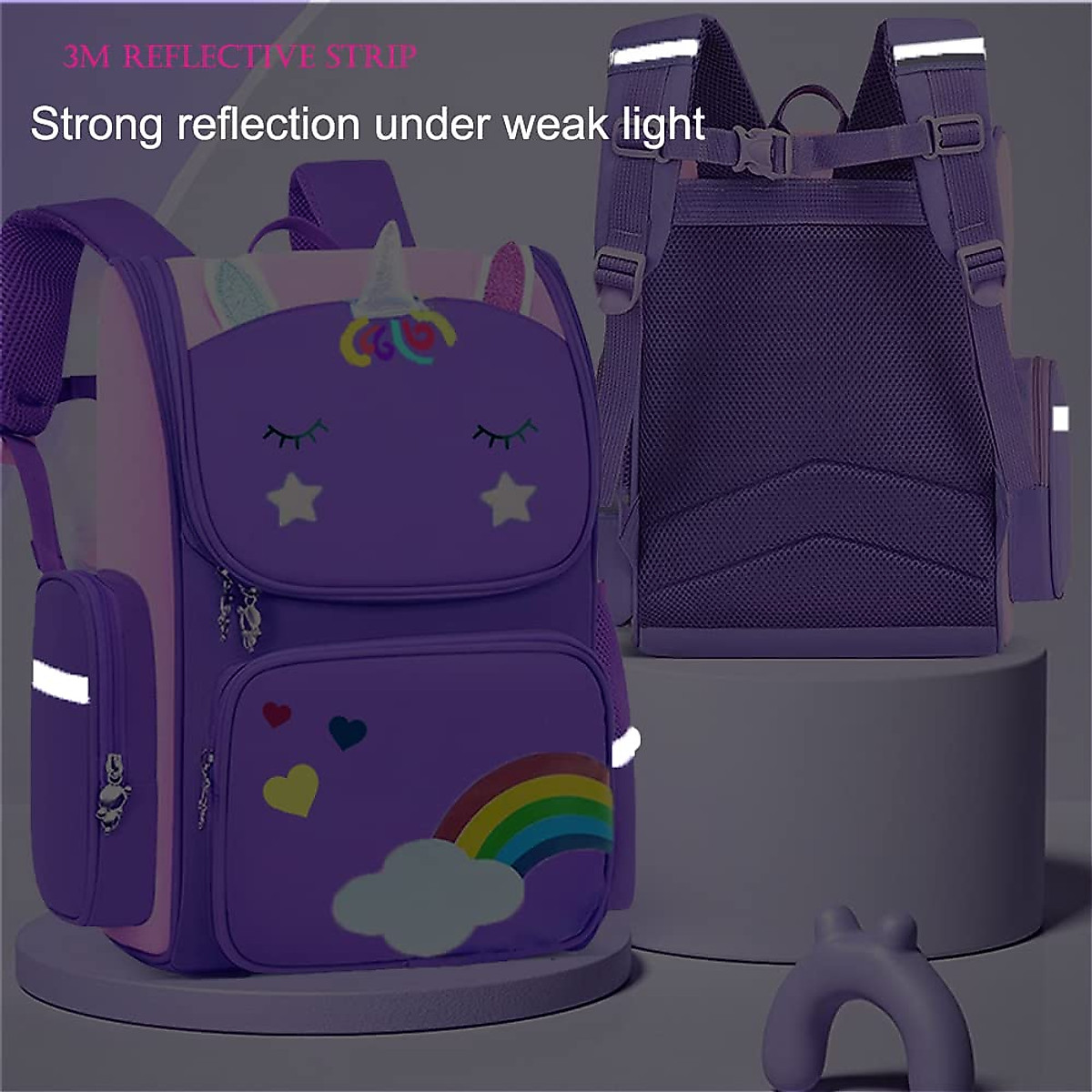 HT HONOR . TRUST Girls Backpack for Preschool Toddler ,15inch Kids Backpacks for Girls Purple Bookbags Kindergarten Children's School bag