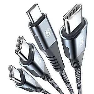USB C to USB C Cable [2-Pack 10ft] PD 100W MacBook iPad Pro/Air Charger Type C Charger Nylon Braided Cord for iPad Pro Air 4 5 Mini 6 MacBook, Samsung S23 S22 S21 S20 Note Tablet LG Moto Pixel PS5