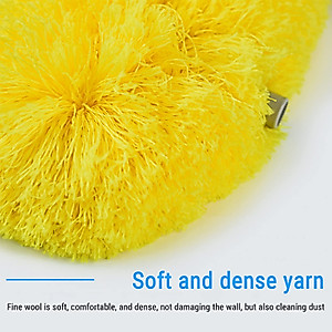 Washable Ceiling Fan Cleaner from 13 to 50 Inch Microfiber Duster with Telescoping Extension Pole, Fit for Cleaning High Ceiling Fan, Furniture, Blinds, Car (Yellow)