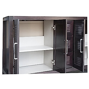 Hispania bath Madrid 60-inches Double Sink Bahtroom Vanity Solid Wood, Espresso, Cabinet, Crema Marfil Quartz Countertop and Double White Ceramic Undermount Sink, Made in Spain (European Brand)