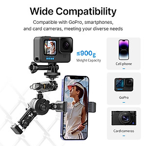 ULANZI CM010 Fence Mount for Mevo, GoPro, iPhone, Phone, AKASO, DJI Osmo Action, Insta360, Mevo Start for Baseball Softball Tennis Recording, Cameras Net Chain Link Fence Clip Mount Holder