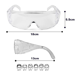 NAMSAN Clear Safety Goggles Lab Protective Eyewear over Prescription Glasses Job Protective Goggles Anti Droplet Debris Eye Protection