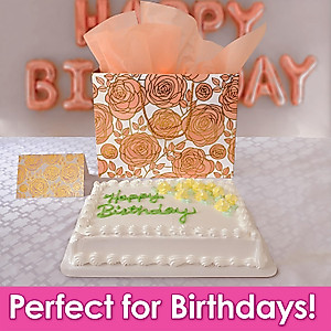 SZSYXSM 13" Rose Gold Large Gift Bag with Card and Tissue Paper