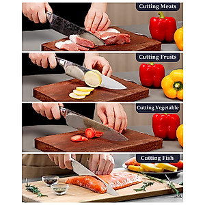 DT·Live Chef Knife, 8 Inch High Carbon German Stainless Steel Sharp Kitchen Knife for Chopping and Slicing, with Gift Box and Knife Cover, Full Tang, Ergonomic Wooden Handle