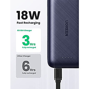 UGREEN Portable Charger 10000mAh USB-C Power Bank PD 20W, Portable Charger Power Bank for Samsung Galaxy S23/S22/S21/S10, iPhone 13 Series/iPhone 12 Series, iPad, and More (USB C to A Cable Included)