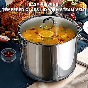 Cook N Home Stockpot Sauce Pot Induction Pot With Lid Professional Stainless Steel 12 Quart, Dishwasher Safe With Stay-Cool Handles, Silver