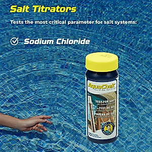 AquaChek Salt Test Strip Titrators for Pools - Salt Water Pool Test Strips for Sodium Chloride - Quick and Accurate Results - Professional Water Quality Testing Kit (10 Strips)