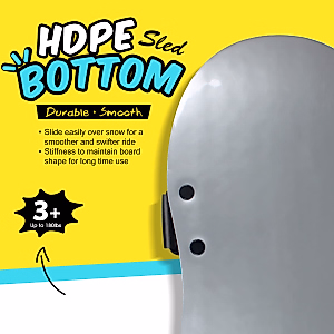 WOOWAVE Foam Sled for Kids Super Lightweight 36 inch Snow Sleds Toboggan with PE Core and Slick Bottom (Blue)