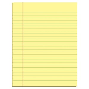 TOPS The Legal Pad Plus Writing Pads, Glue-Top, 8-1/2" x 11", Legal Rule, Canary Paper, 50 Sheets, 12 Pack (71522)