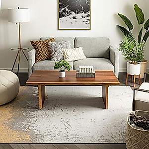 Well Woven Nepi Grey Abstract Distressed Area Rug (5'3" x 7'3")