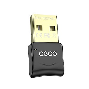 USB Bluetooth Dongle, QGOO Bluetooth 4.0 Adapter Bluetooth Receiver for PC Laptop Desktop Keyboard Mouse Headset Speaker Smartphone Tablet Compatible with Windows 11/10/8.1/8/7/XP/Vista/XP