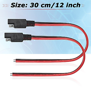 14 AWG Connectors Cable Compatible with SAE 30cm 2 Pin Single Plug Disconnect Power Automotive Extension Cable for Motorcycles Cars Charger (32 Pieces)