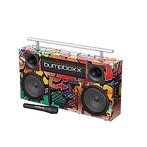 Bumpboxx Bluetooth Boombox Freestyle V3s NYC Graffiti | Old School Wireless Boombox with Bluetooth Speaker | Includes Rechargeable Battery for 12 Hours of Music, Remote & Wireless Microphone