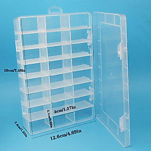goldblue 24 Grids Clear Plastic Organizer Box,Compartment Clear Plastic Organizer Strap Adjustable Can Be Used for Dividers, Crafts, Jewelry, Buttons, Fishing Tackle Accessories, Small Parts