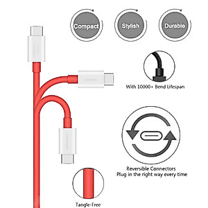 YCWZZH Replacement USB Type C Fast Wall Charger Charging Cable Cord for OnePlus 10 PRO 8 N10 8T 7 7T PRO 6T 5T 3 3t 5 Nord N100 Nord N200 Nord 2 Phone,OnePlus Buds Z Buds Z2 Buds Pro Earbuds (Red)
