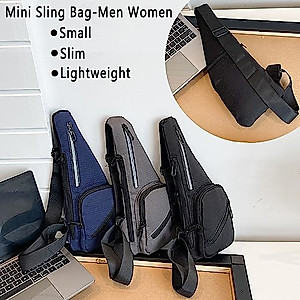 CAISANG Mini Sling Bag Men Crossbody Personal Pocket Bag Small Shoulder Backpack Casual Chest Bag for Travel