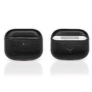 CRETANBULL Genuine Leather Airpods 3 Case – Airpods 3rd Generation Case Compatible with Magsafe & Supports Wireless Charging – Pop Out Your Airpods with Ease (Onyx)