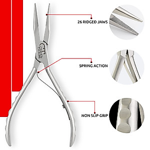 Fish Bone Pliers/Tweezers Stainless Steel Washable (Silver)