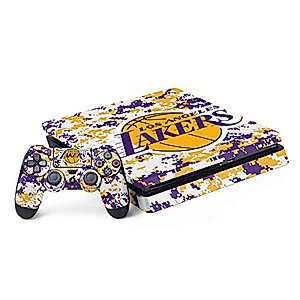 Skinit Decal Gaming Skin Compatible with PS4 Slim Bundle - Officially Licensed NBA Los Angeles Lakers Digi Camo Design