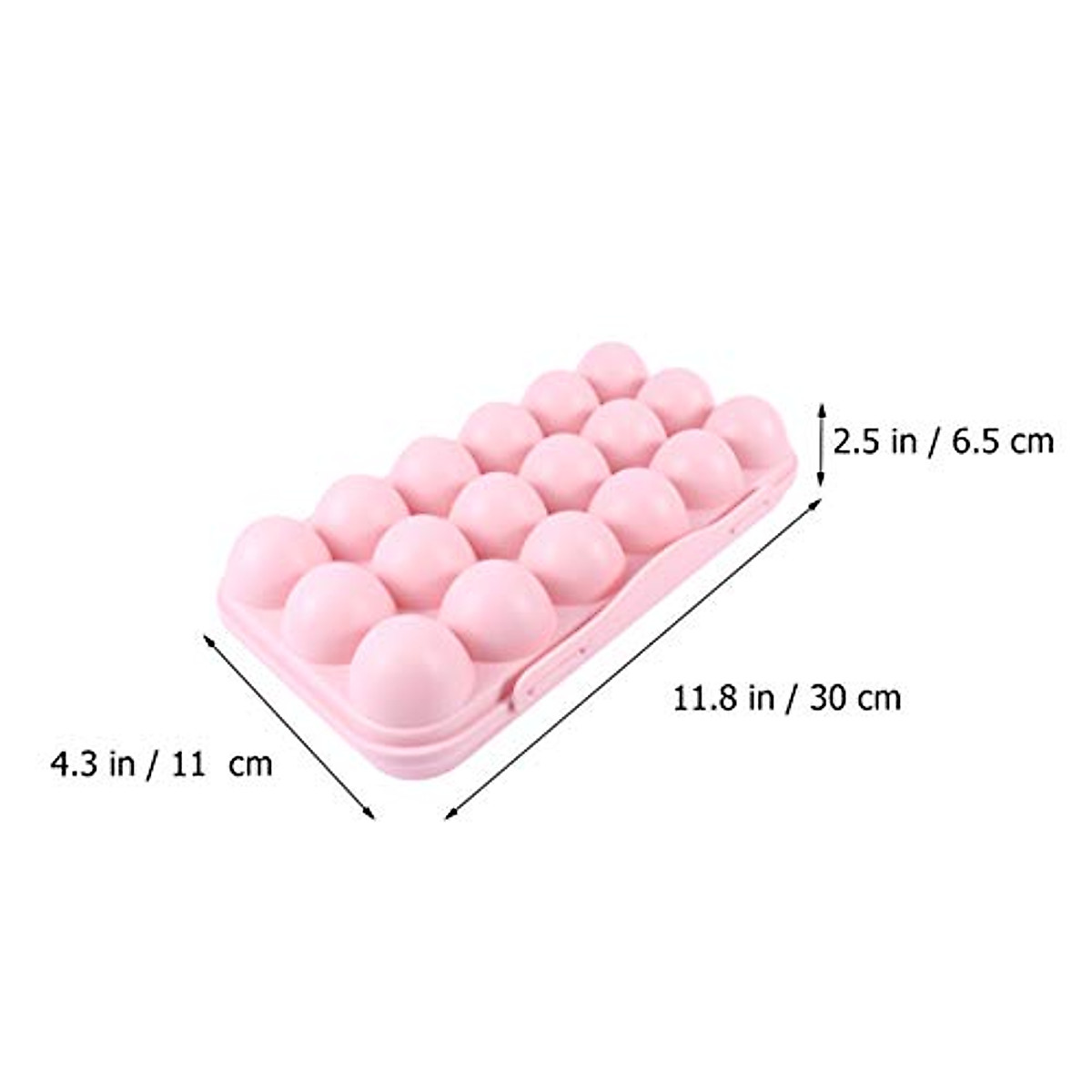 DOITOOL 2PCS Plastic Egg Holder for Refrigerator Deviled Egg Tray with Lid,Kitchen Shockproof Plastic Egg Storage Container for Fridge (Pink)
