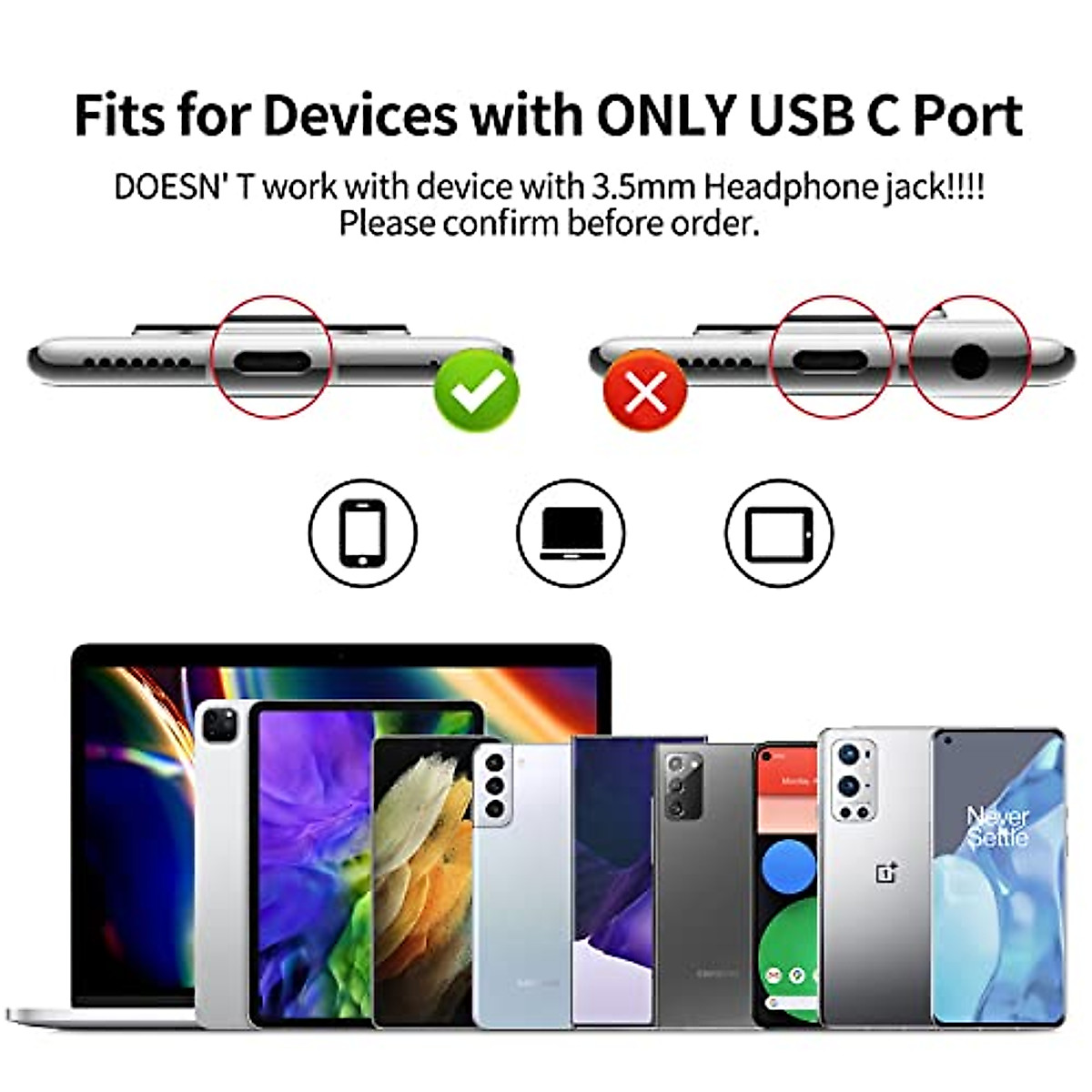 Jiunai USB C Headphone for Samsung S23, in-Ear Wired Digital Type C Ear Buds Noise Isolating Bass Driven Stereo Earphones with Mic Headset for Galaxy S22 S21 Ultra Z Fold 4 OnePlus 10T Pixel 7 Pro