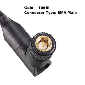 2-Pack 4G LTE Antenna 10dBi SMA Male （inner pin Cellular Antenna for 4G LTE Wireless CPE Router Hotspot Cellular Gateway Industrial IoT Router Trail Camera Game Camera Outdoor Security Camera