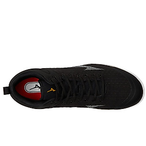 Mizuno Men's Dominant 4 MID Baseball Shoe, Black-White, 11.5