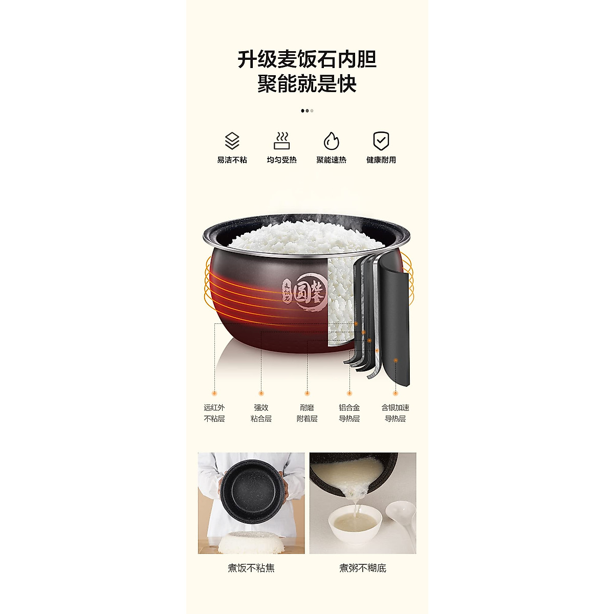 Midea Micom Rice Cooker 10 cups, 5L, 10-in-1 Multi-Functional Cooker, 20 cups Cooked Rice, Brown Rice, Soup, Oatmeal, Slow Cook, MB-FB50E205W