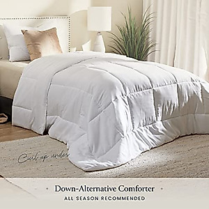 BELADOR White Comforter Duvet Insert Full Size Bed Comforter- All-Season Down Alternative Comforters, Mid-Plush Lightweight Comforter, Box Quilted Siliconized Fiberfill Oeko-Tex Hotel Comforter