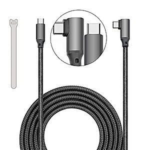 Link Type-C Cable 16ft for Meta Quest Pro/Quest 2 Cable, Streaming VR Game and Charging High Speed Data Transfer & Fast Charger Cord 90 Degree Angled USB-C to C Power Cable (16ft / 5m)