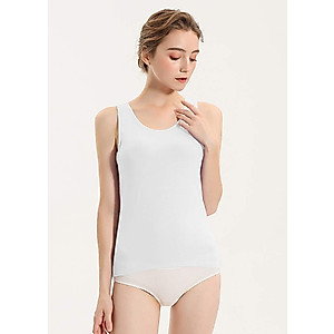 Women's Camisole Built-in Shelf Padded Bra Cami Top 3 Pack, M(Black, Maroon, White)