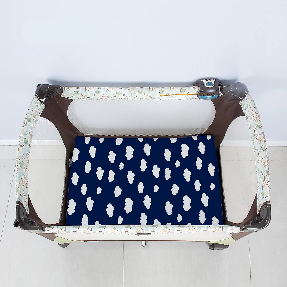 Pack and Play Sheets Fitted, 2 Pack Playard Sheet Fits for Graco Pack n Play Mattress, Mini Crib Sheets for Baby Boys & Girl