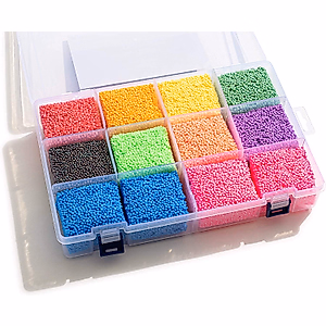 Special Supplies Fun Foam Modeling Foam Beads Play Kit, 12 Blocks Children’s Educational Clay for Arts Crafts Kindergarten, Preschool Kids Toys Develop Creativity, Motor Skills, Reusable Container