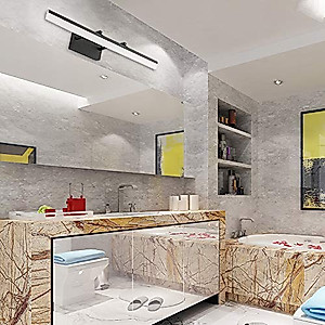 YHTlaeh Adjustable LED Bathroom Vanity Light Fixture Wall Cabinet 18W 24inch Matte Black Natural White Light 4000K for Makeup Bathroom Lighting Over Mirror (24in Non Dimmable)